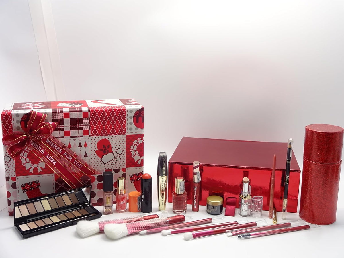 L'Oréal Christmas Glam Gift Set Box Wrapped, 10pc Makeup Goodies + Cre ...